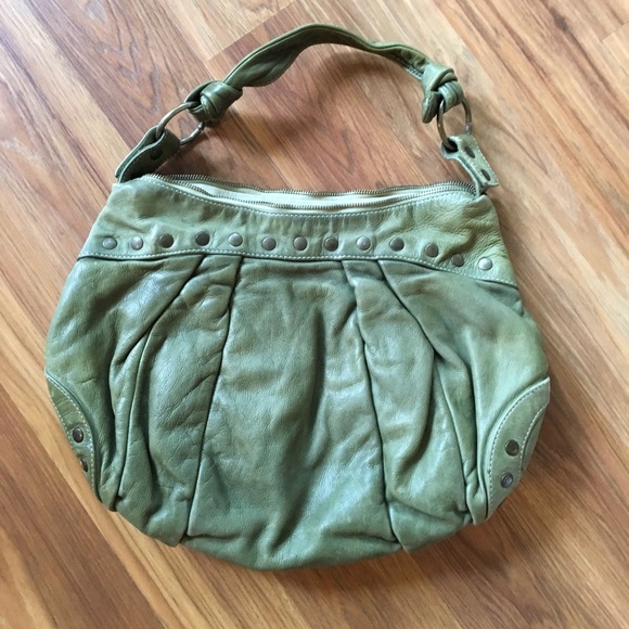 Bags | Olive Green Leather Handbag | Poshmark